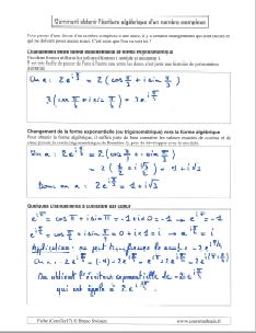 comment savoir obtenir ecriture algebrique d un complexe – Bienvenue ...