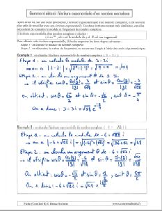 comment savoir obtenir ecriture exponentielle d un complexe – Bienvenue ...