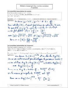 module et argument nombre complexe – proprietes – Bienvenue sur ...
