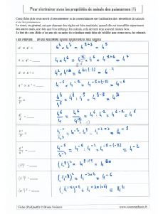 pour s entrainer avec proprietes de calculs des puissances ( 1 ...